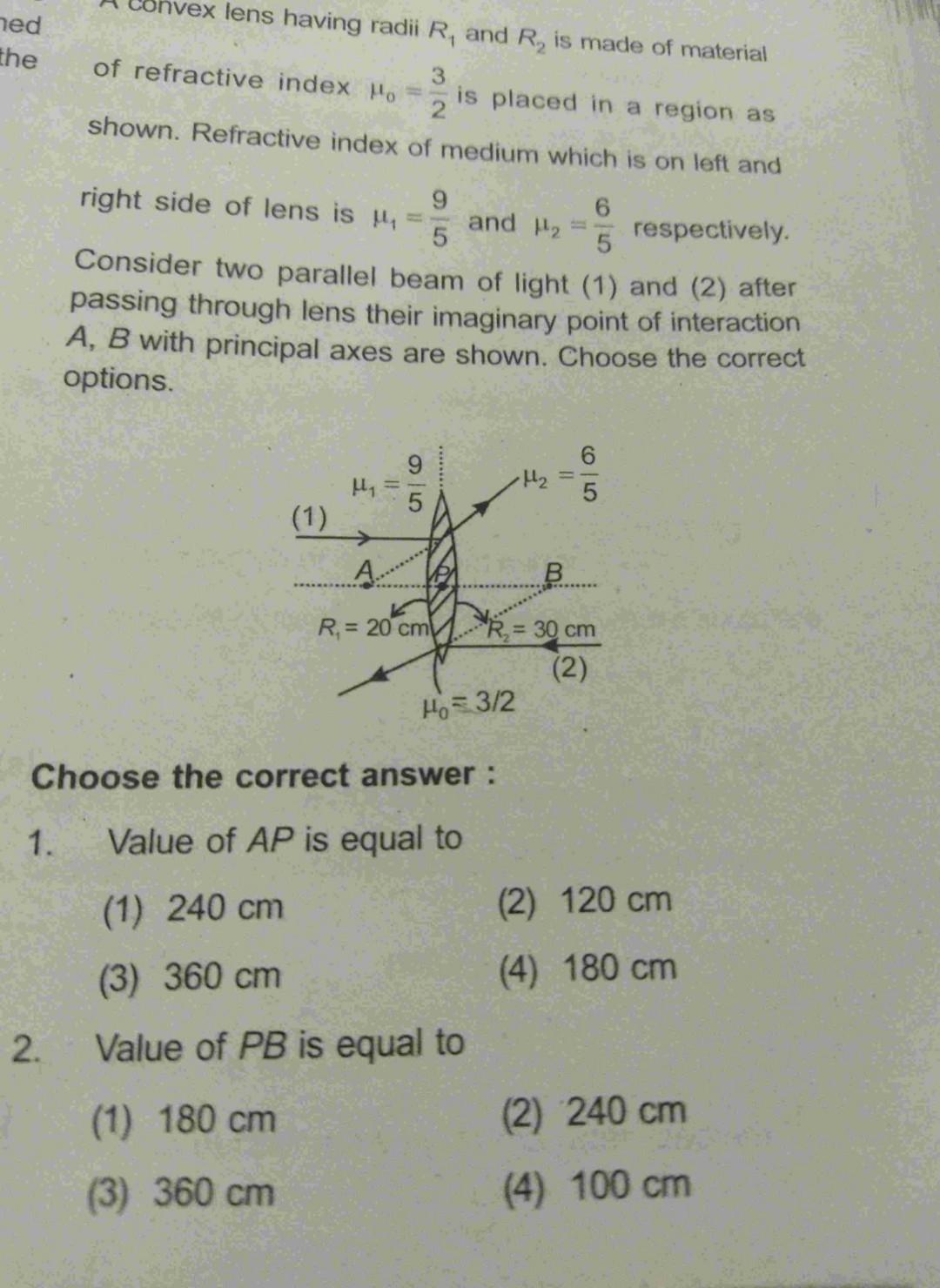 Solved of refractive index μ0=23 is placed in a region as | Chegg.com