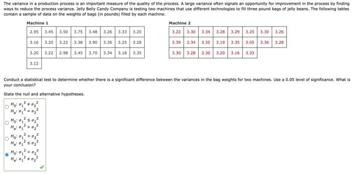 Solved The Variance In A Production Process Is An Important 3876