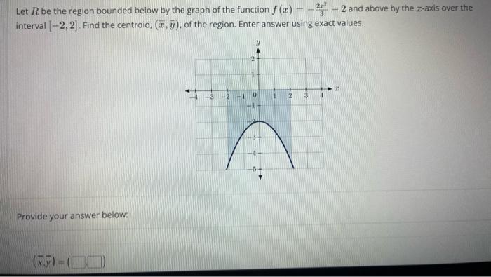 Solved Let R be the region bounded below by the graoh of the | Chegg.com