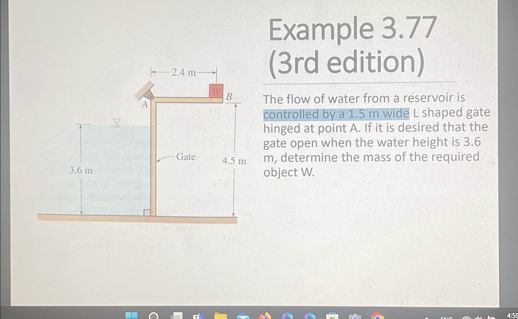 Solved Example 3.77 (3rd edition)The flow of water from a | Chegg.com
