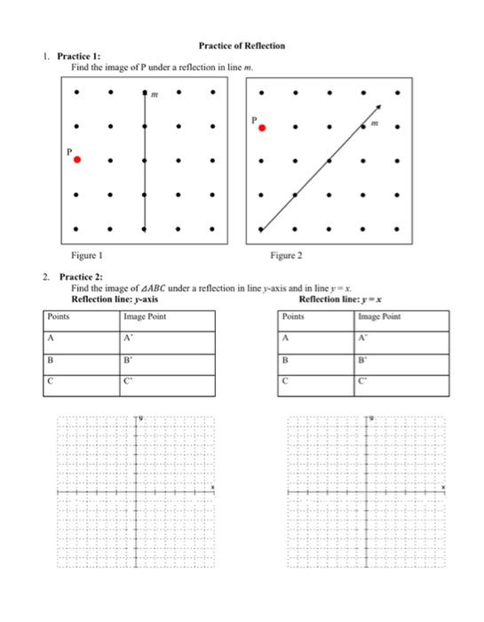 Solved 1. Practice 1: Practice of Reflection Find the image | Chegg.com