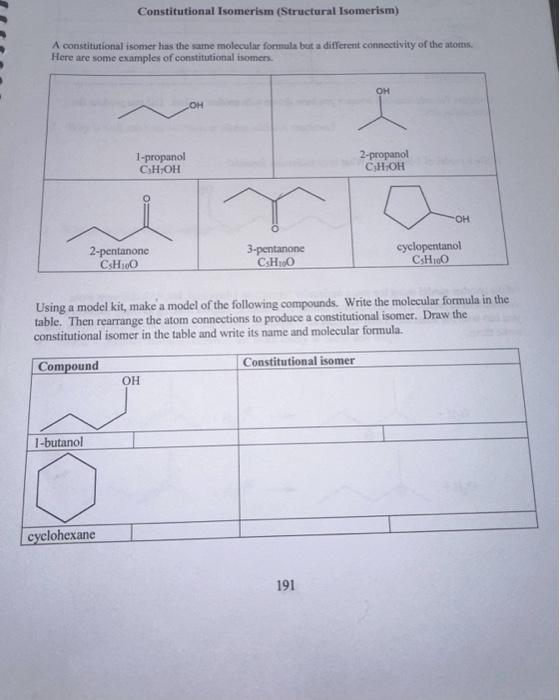 Compare the constitutional isomers you have drawn | Chegg.com