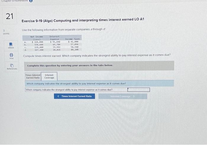 Solved Exercise 9-19 (Algo) Computing and interpreting times | Chegg.com