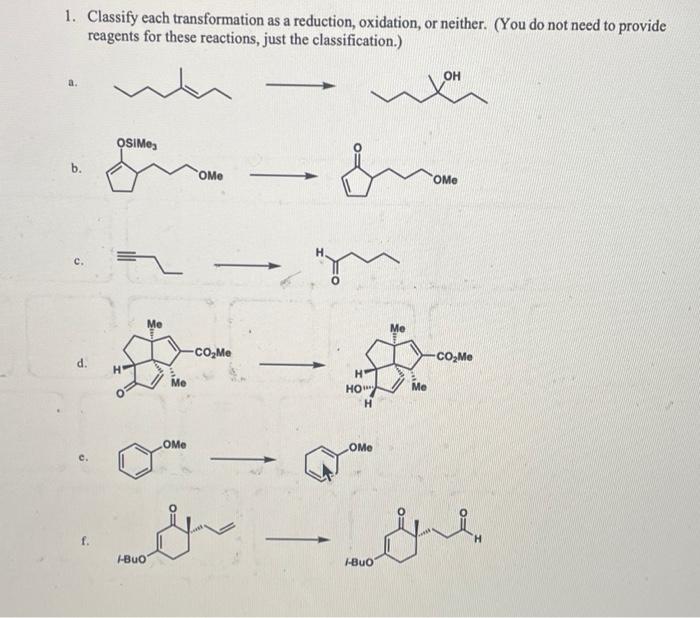 Solved 1. Classify each transformation as a reduction, | Chegg.com
