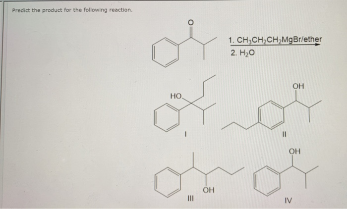 Solved Predict the product for the following reaction. 1. | Chegg.com
