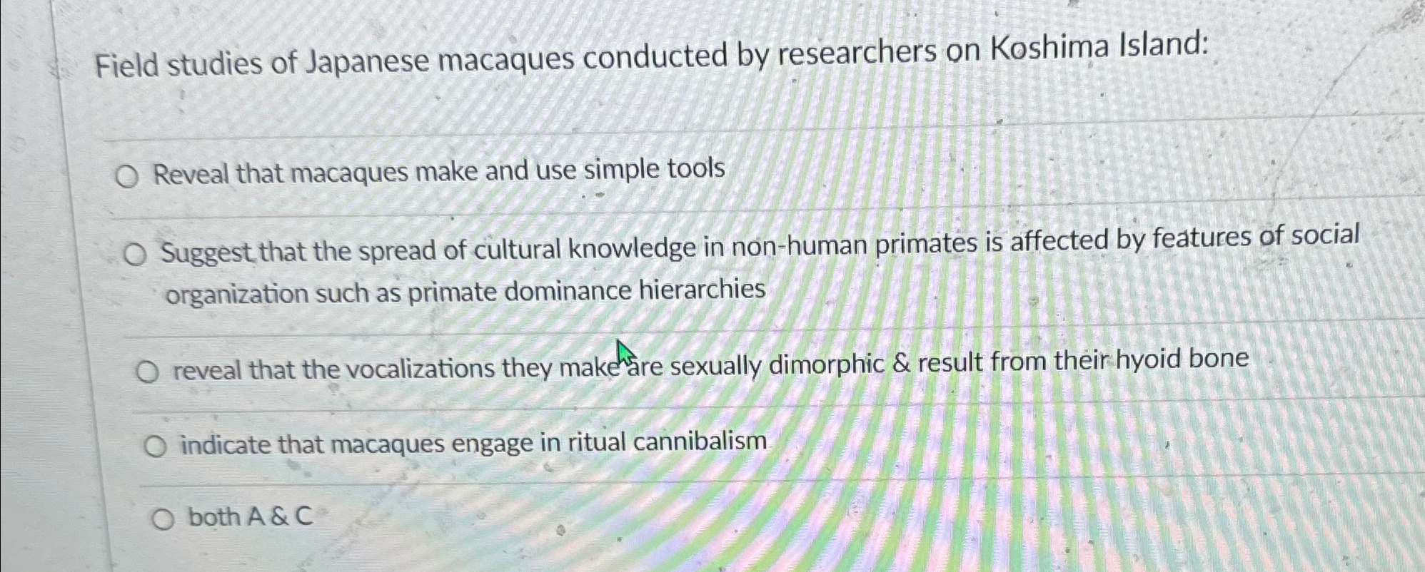 Solved Field studies of Japanese macaques conducted by | Chegg.com