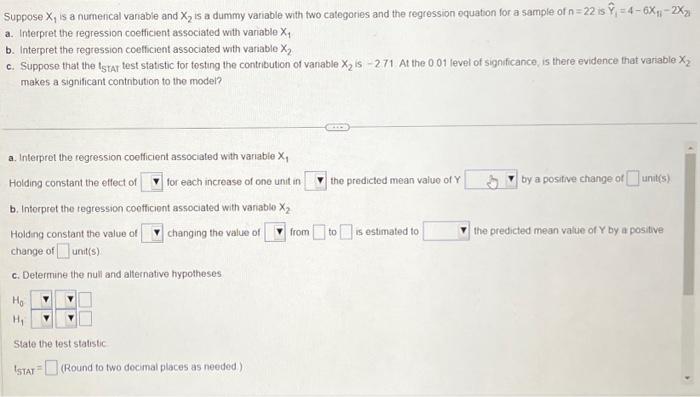 Solved Suppose X1 is a numencal vanable and X2 is a dummy | Chegg.com