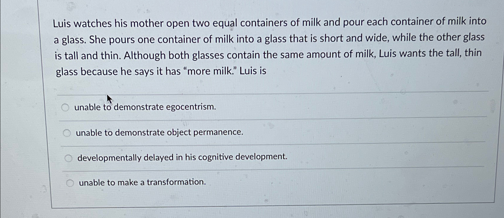 Solved Luis watches his mother open two equal containers of | Chegg.com