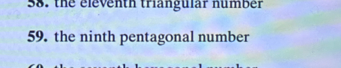 Solved the ninth pentagonal number | Chegg.com