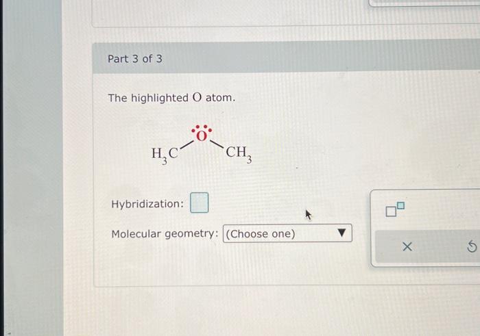 Solved Provide the hybridization and molecular geometry for | Chegg.com