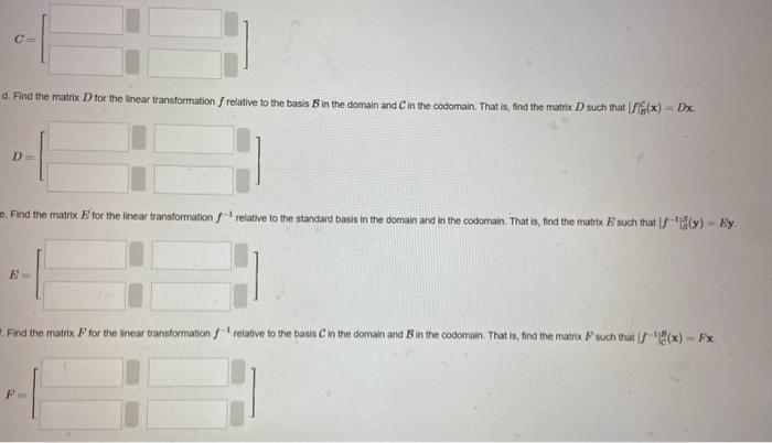 Solved A Find The Matrix A For The Linear Transformation F