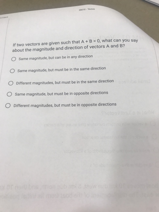 Solved HIMOI - Vector If two vectors are given such that A + | Chegg.com