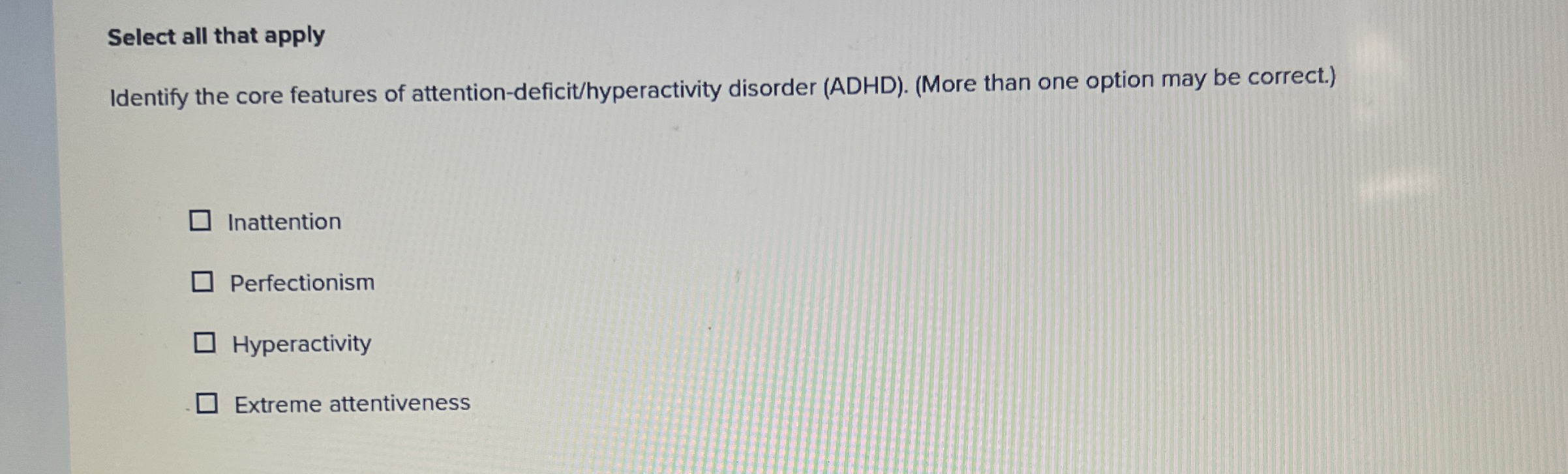 Solved Select all that applyIdentify the core features of | Chegg.com