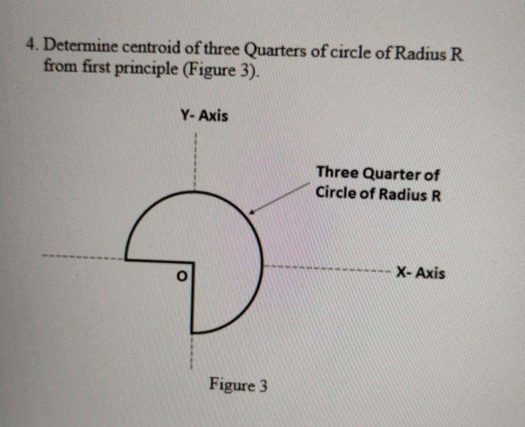 Solved 4. Determine centroid of three Quarters of circle of | Chegg.com