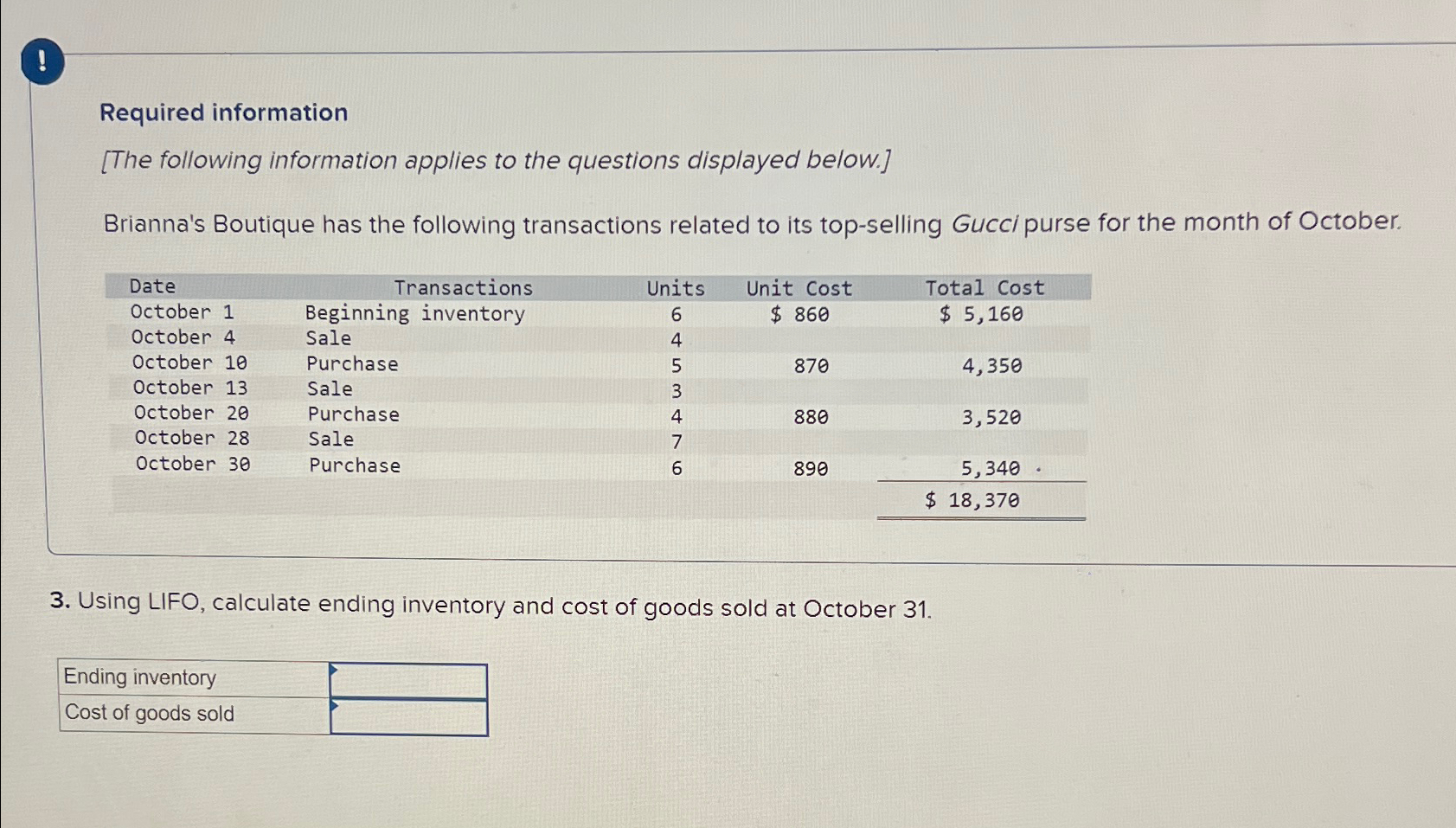 Solved !Required information[The following information | Chegg.com