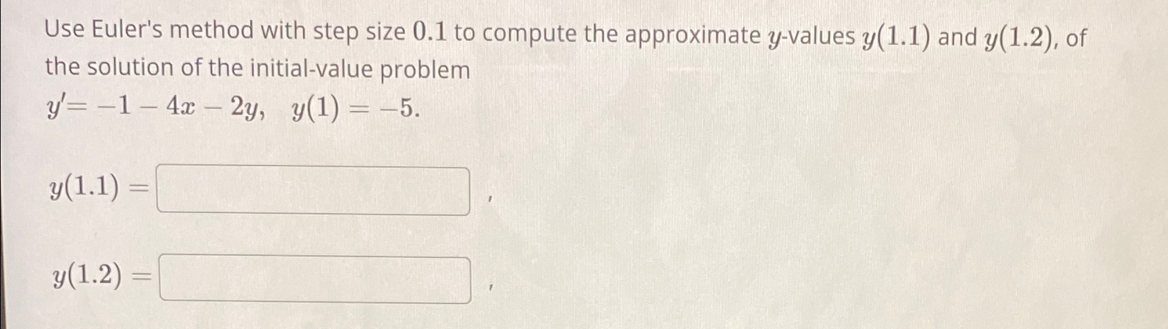 Solved Use Euler's method with step size 0.1 ﻿to compute the | Chegg.com
