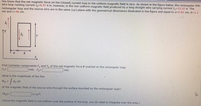 Solved You know that the net magnetic force on the (closed) | Chegg.com