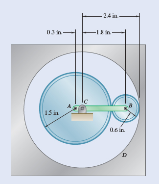 Solved Arm ACB rotates about point C with an angular | Chegg.com