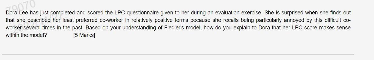 Solved Dora Lee has just completed and scored the LPC | Chegg.com