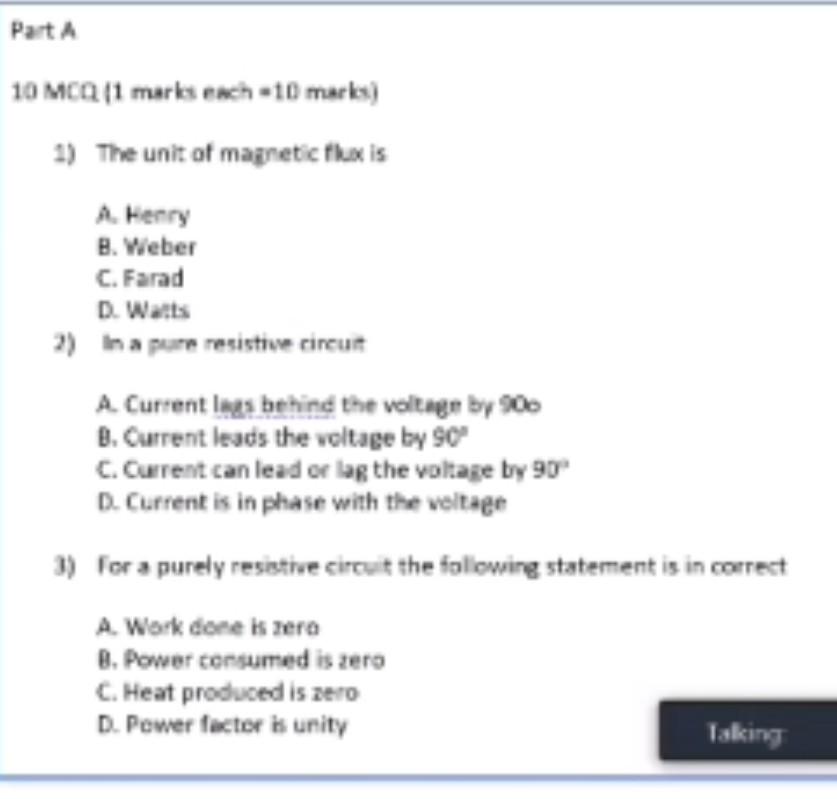 Solved 1) The unit of magnetic flux is A. Henry B. Weber C. | Chegg.com