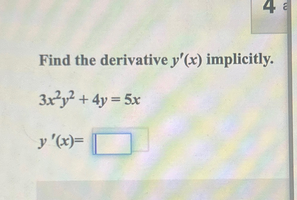Solved Find the derivative y'(x) | Chegg.com