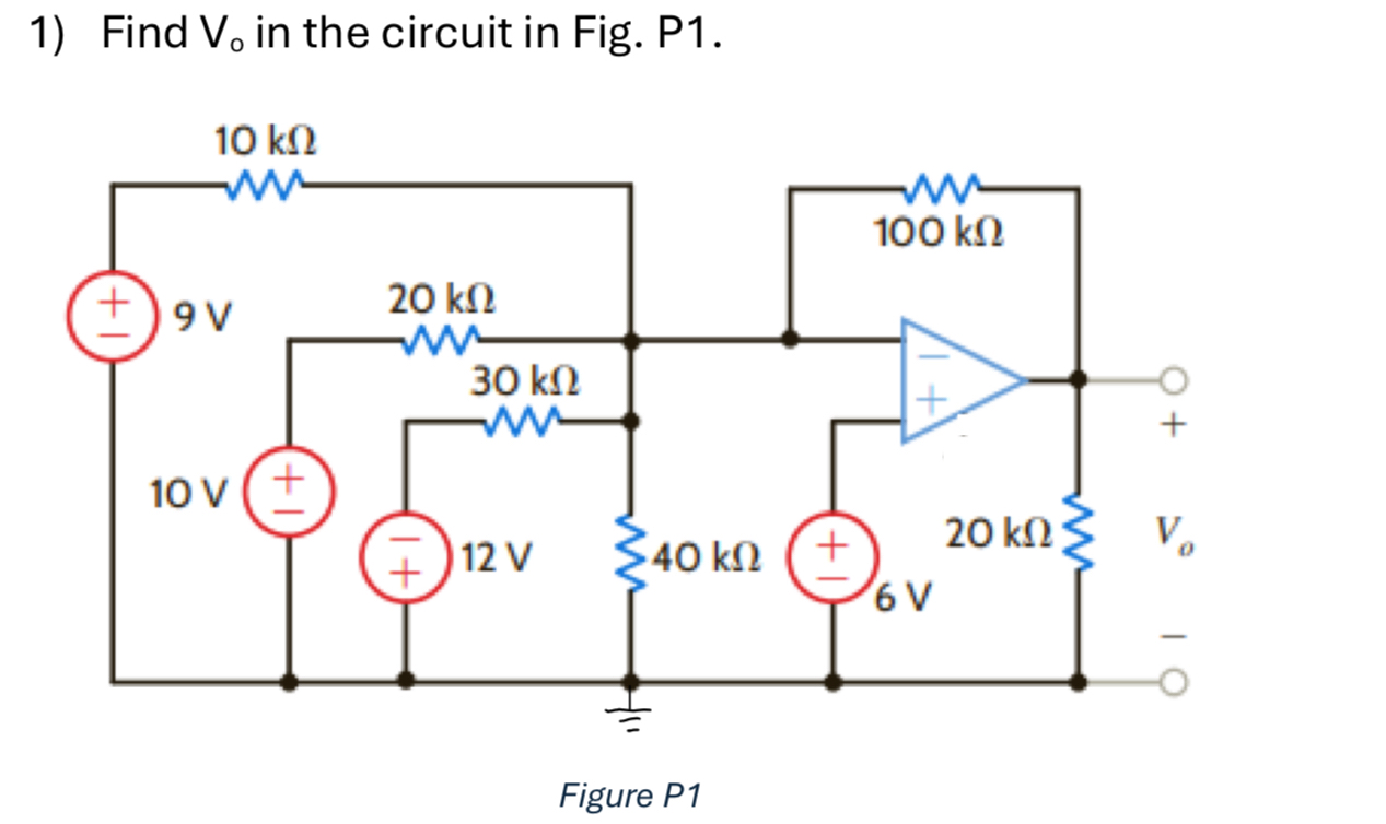 Solved Find Vo ﻿in the circuit in Fig. P1.Figure P1 | Chegg.com