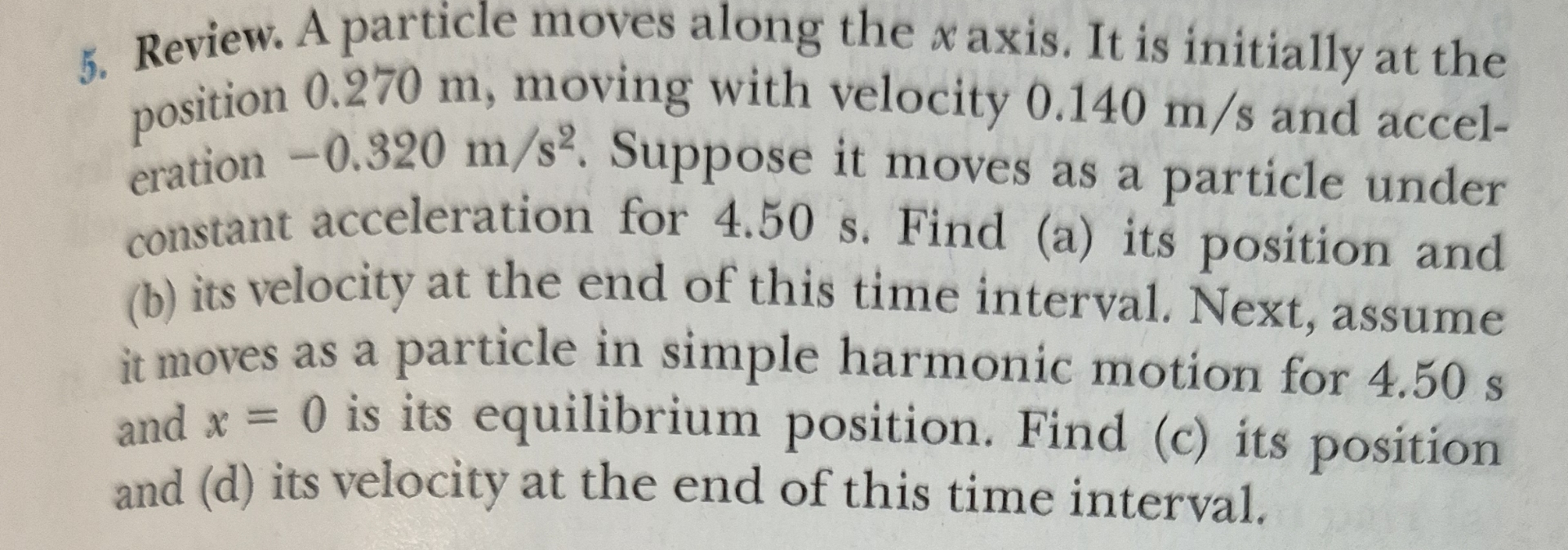 Solved Review. A particle moves along the x ﻿axis. It is | Chegg.com