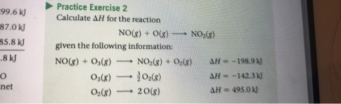 Solved 99.6 kJ 87.0 kj 85.8 kJ .8 kJ Practice Exercise 2 | Chegg.com