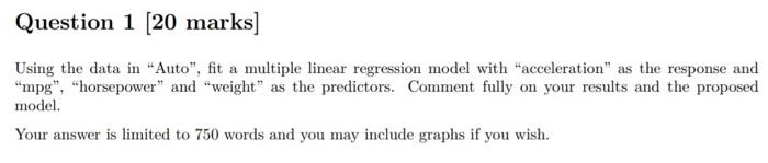 Solved The datasets used in this assignment are contained in | Chegg.com