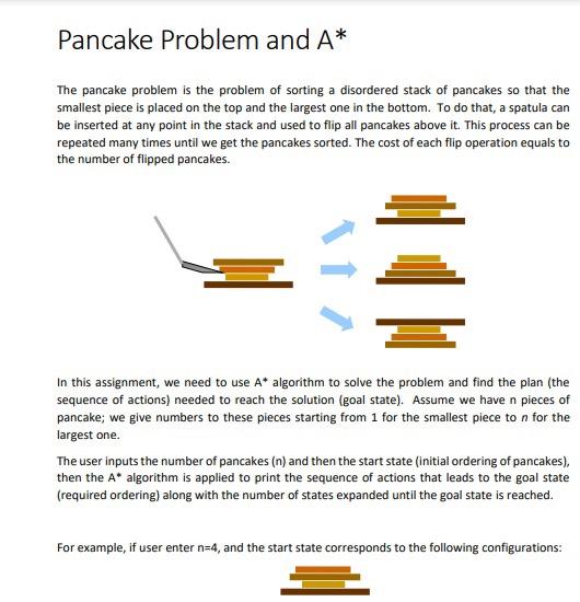 Solved Pancake Problem and A* The pancake problem is the | Chegg.com