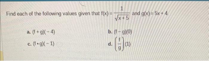 Solved Find each of the following values given that | Chegg.com