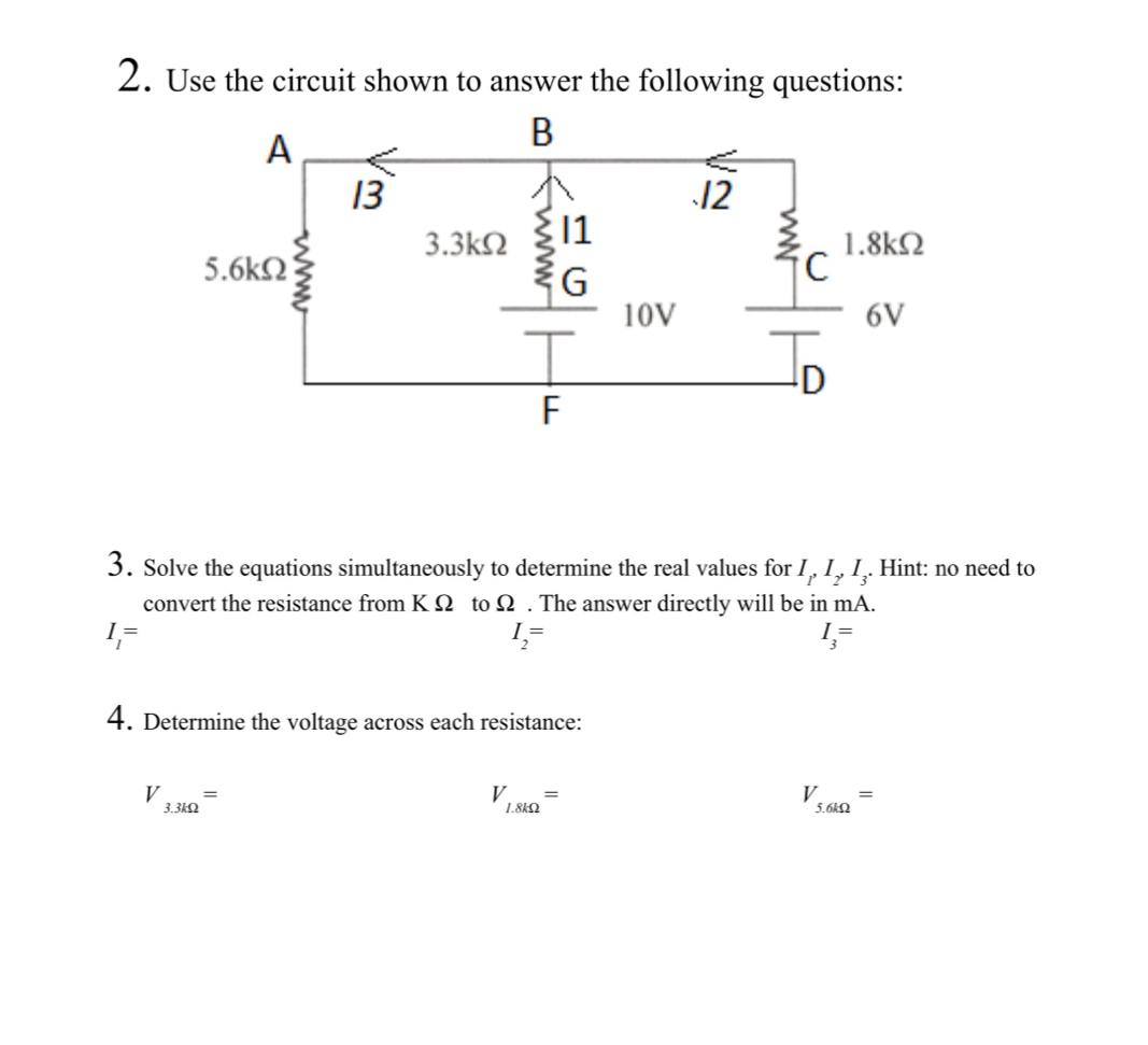 Solved Use the circuit shown to answer the following | Chegg.com