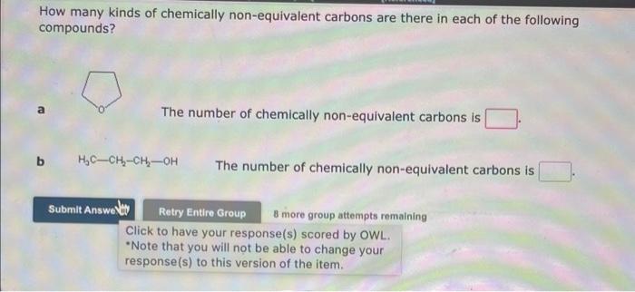 Solved How many kinds of chemically non-equivalent carbons | Chegg.com