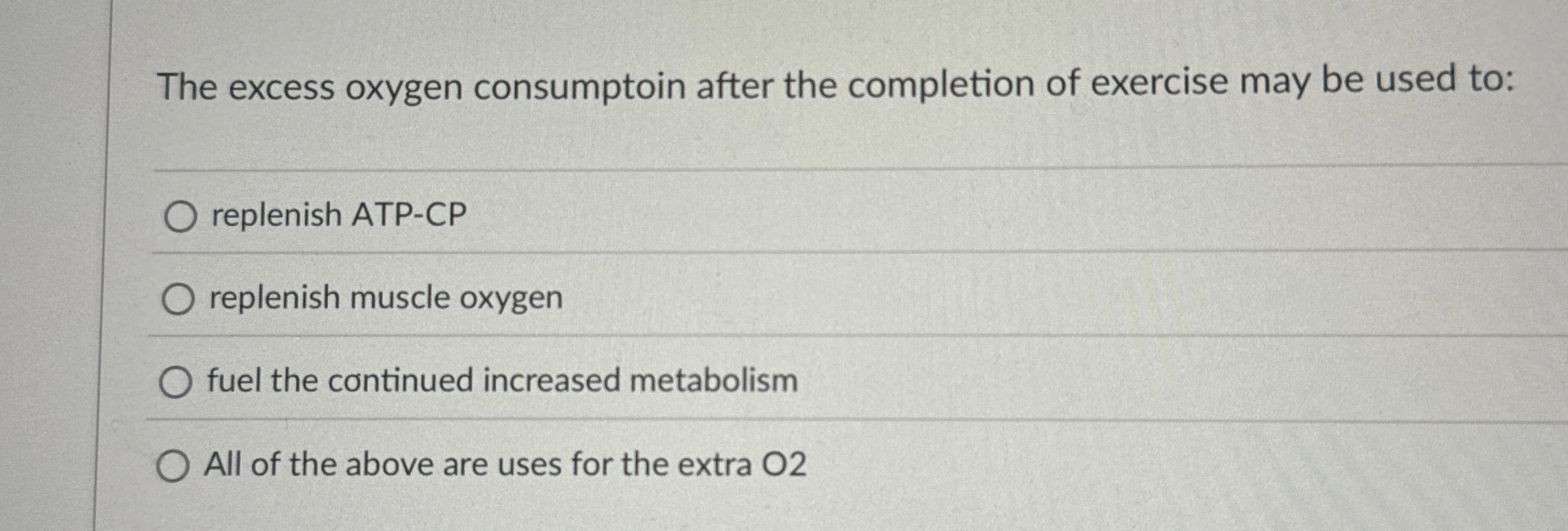 Solved The excess oxygen consumptoin after the completion of | Chegg.com