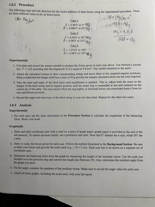 Solved \r\n8 LAB 1. VECTOR ADDITION OF FORCES Mathematically | Chegg.com