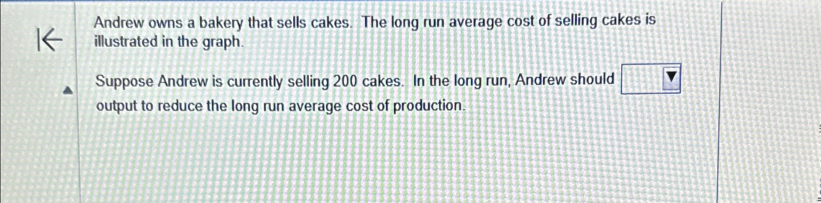 Solved Andrew owns a bakery that sells cakes. The long run | Chegg.com