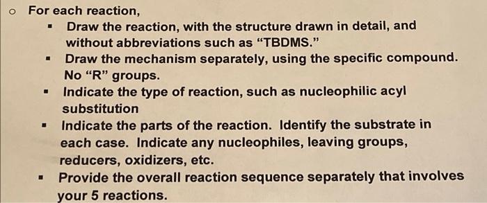 o For each reaction, Draw the reaction, with the | Chegg.com