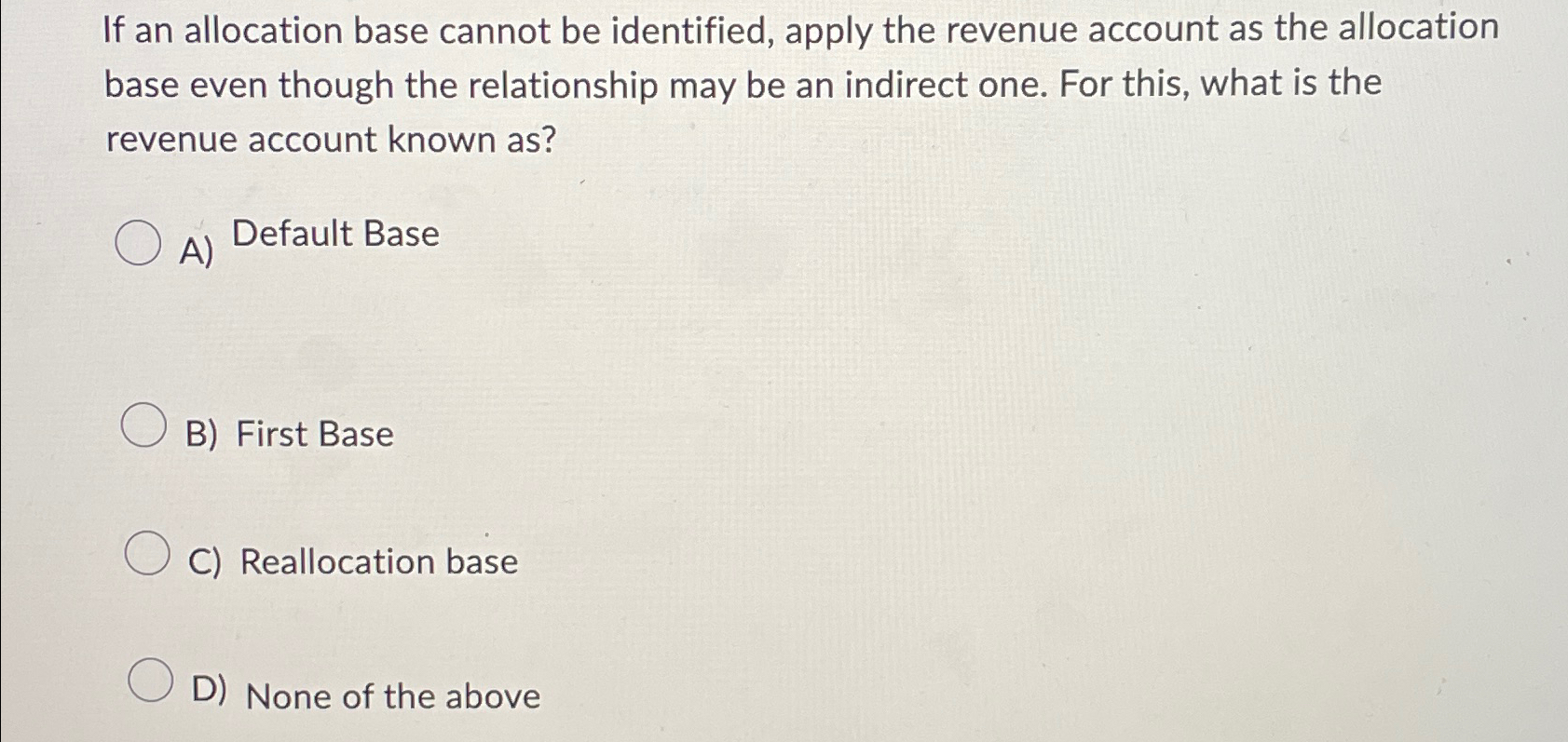 Solved If an allocation base cannot be identified, apply the | Chegg.com