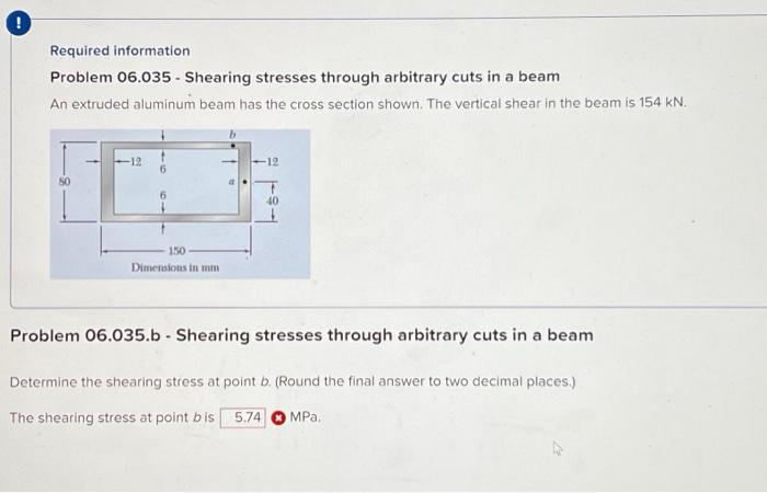 Solved Required information Problem 06.035 - Shearing | Chegg.com