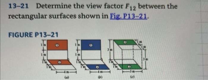 Solved 13-21 Determine the view factor F12 between the | Chegg.com