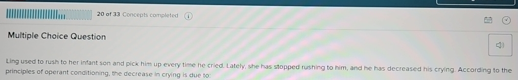 Solved 20 ﻿of 33 ﻿Concepts completedMultiple Choice | Chegg.com
