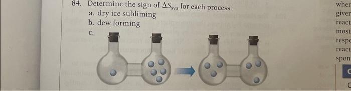 Solved 84 Determine The Sign Of Δssys For Each Process A