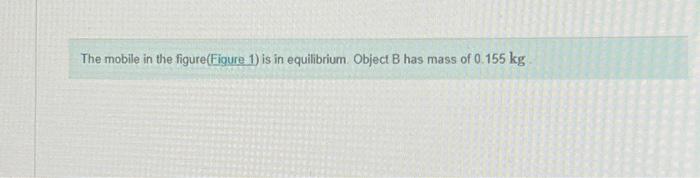 Solved The Mobile In The Figure Figure 1 Is In Equilibrium