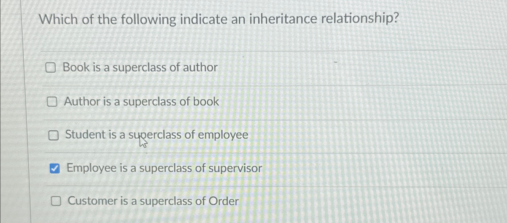 Solved Which of the following indicate an inheritance | Chegg.com