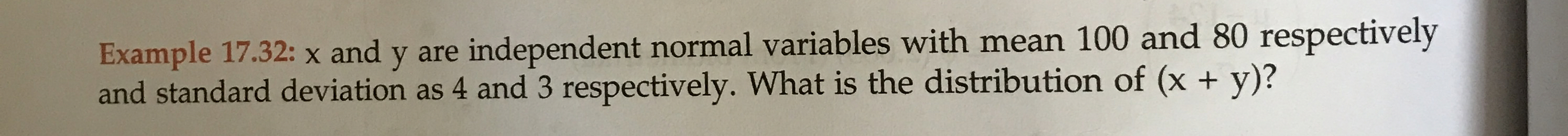 Solved Example 17.32: x ﻿and y ﻿are independent normal | Chegg.com