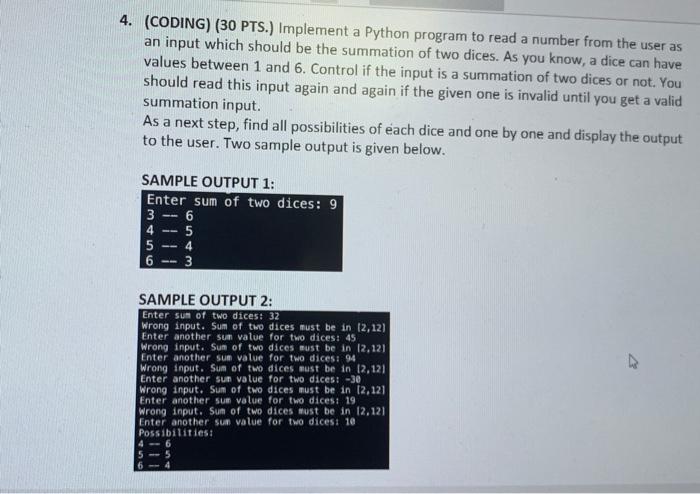 Solved Coding 30 Pts Implement A Python Program To Read