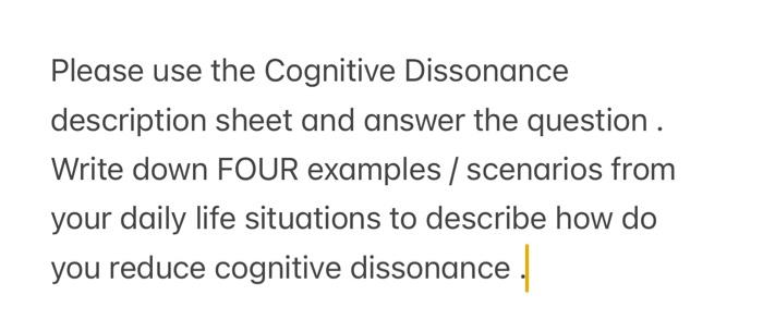 Solved The Cognitive dissonance theory studies how | Chegg.com
