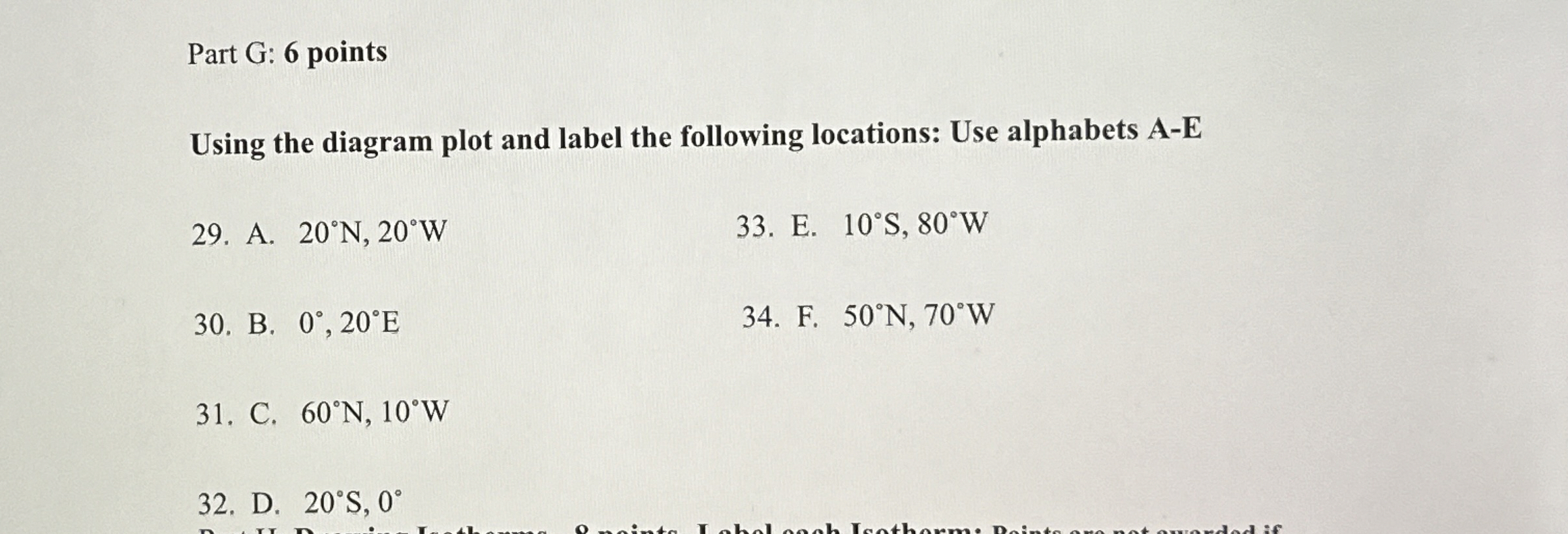 Part G: 6 ﻿pointsUsing the diagram plot and label the | Chegg.com