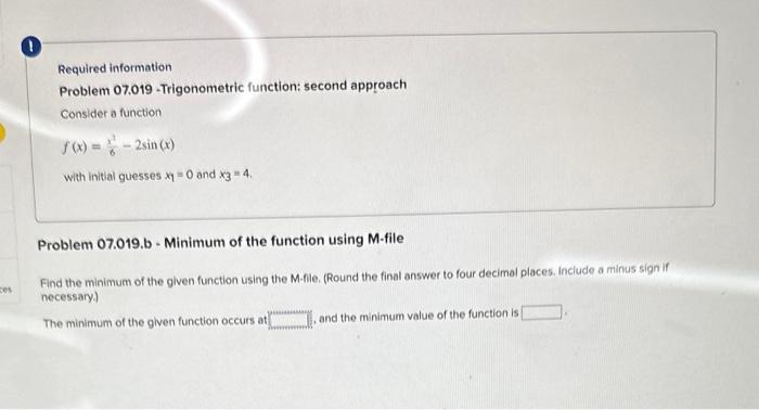 Solved Required information Problem 07.019 - Trigonometric | Chegg.com