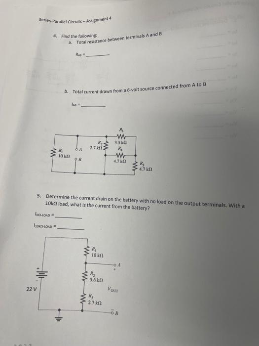 Solved 4. Find the following: a. Total resistance between | Chegg.com